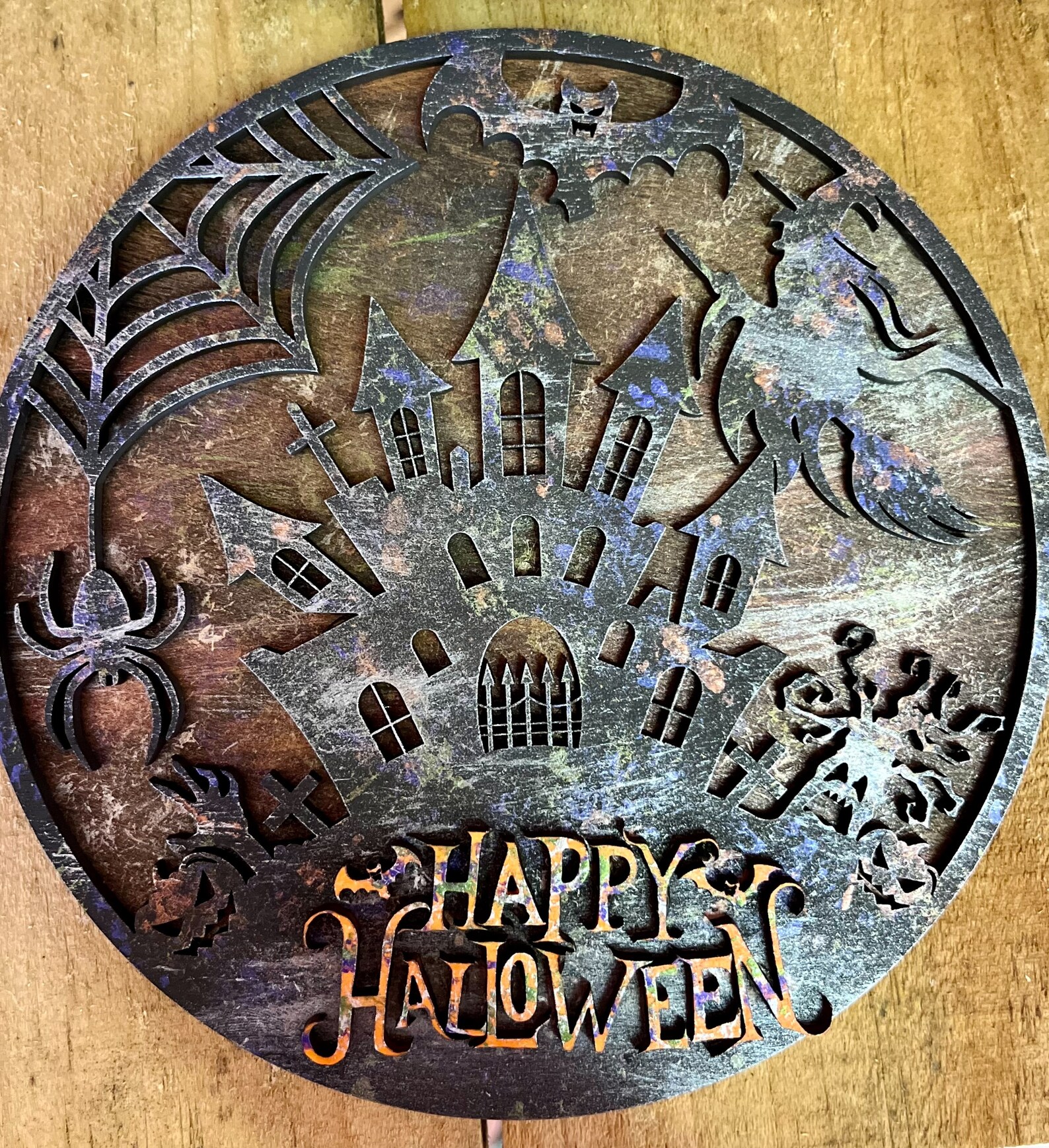 Happy Halloween Sign Svg for Laser Cutting Halloween Sign SVG Laser Cut ...