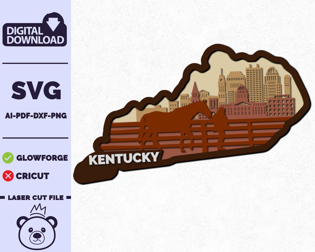 Kentucky SVG, Kentucky Skyline Svg, Laser Cut Files, Dxf-ai-pdf-png ...