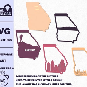 Georgia SVG, 3D Layered Tropical Georgia Sign, Laser Cut Files, Dxf-ai ...