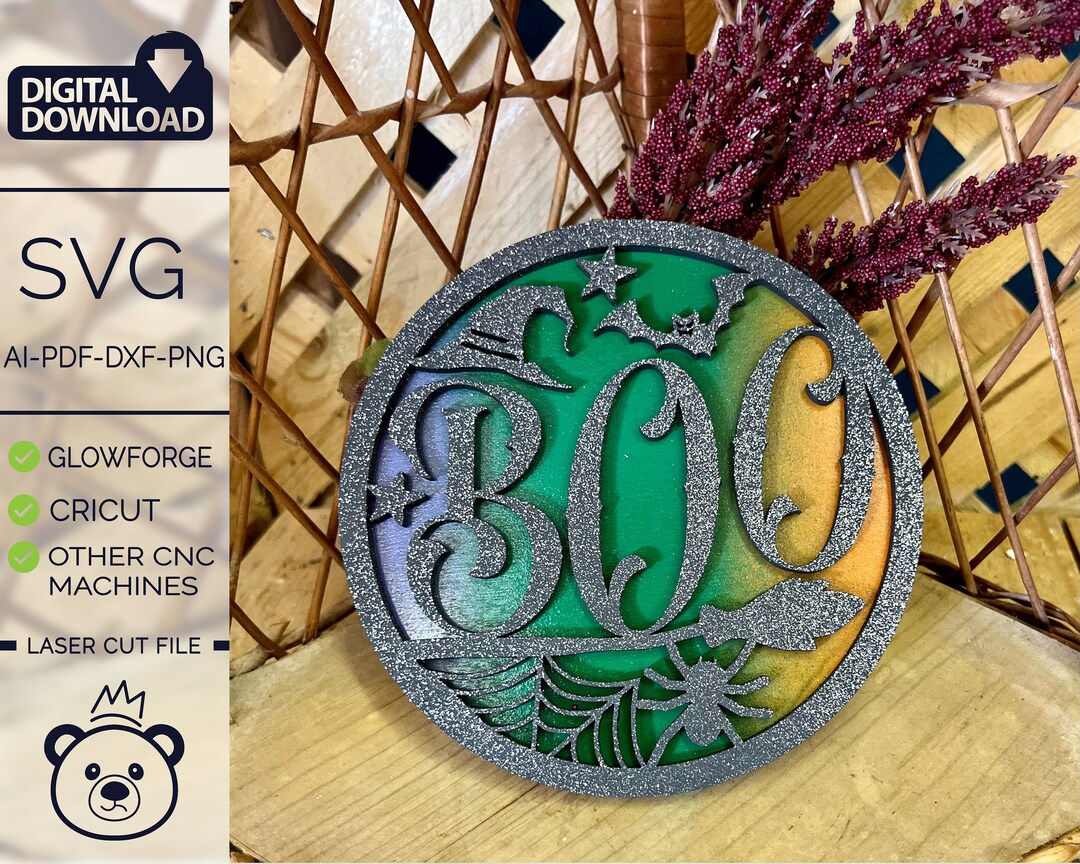 Ghost Boo Halloween Door Sign SVG, Halloween Door Hanger Svg, Halloween ...