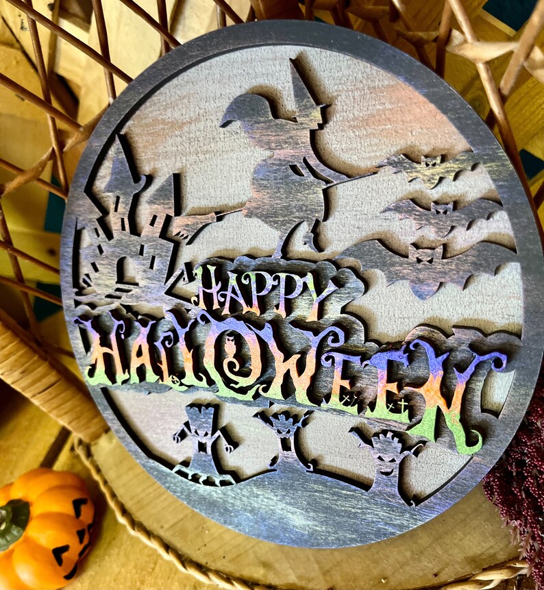 Happy Halloween Sign Svg for Laser Cutting - Halloween Sign SVG - Laser ...