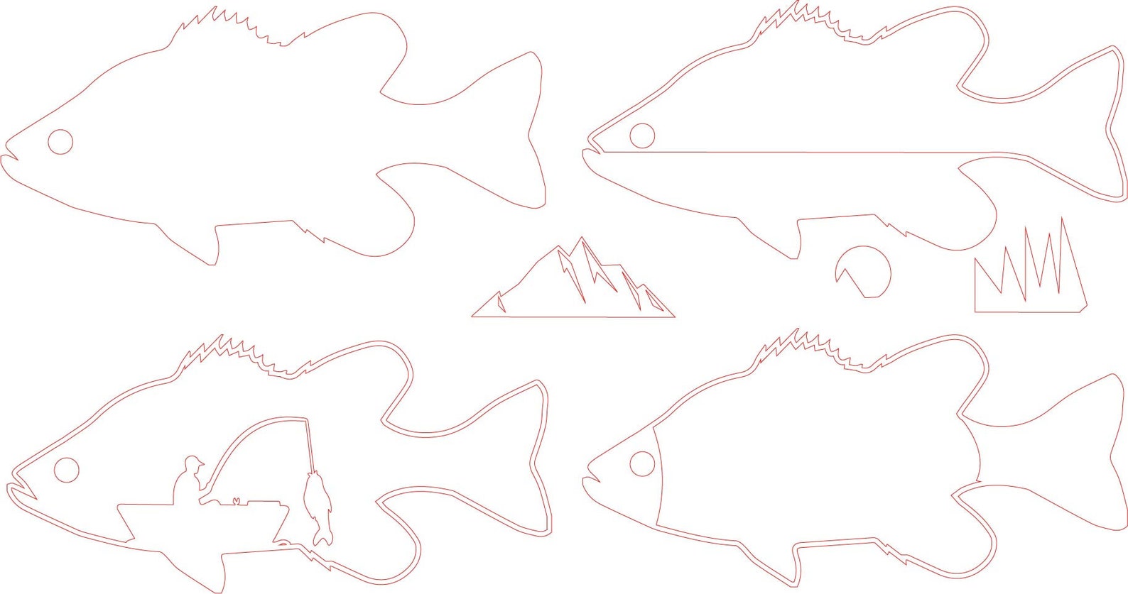 Fish svg Fish dxf Laser cut files 3d fish Glowforge Fish | Etsy