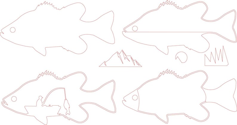 Fish svg Fish dxf Laser cut files 3d fish Glowforge Fish | Etsy