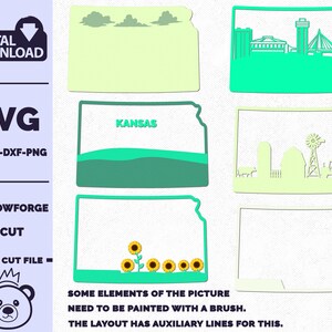 Kansas SVG, 3D Layered Tropical Kansas Sign, Laser Cut Files, Dxf-ai ...