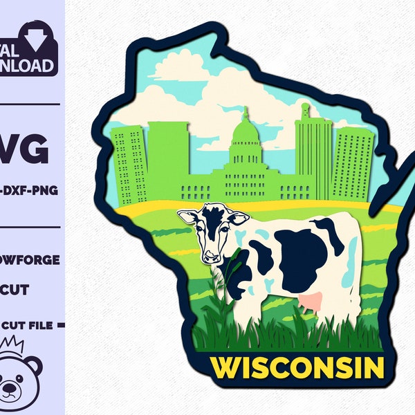 Wisconsin Svg - Etsy
