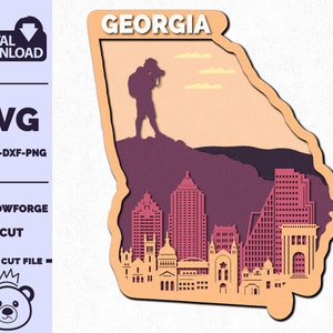 Georgia SVG, 3D Layered Tropical Georgia Sign, Laser Cut Files, Dxf-ai ...