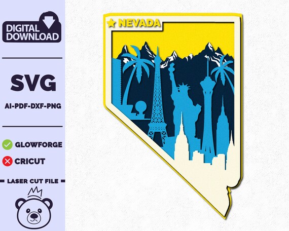 Nevada SVG 3D Layered Tropical Nevada Sign Laser Cut Files - Etsy