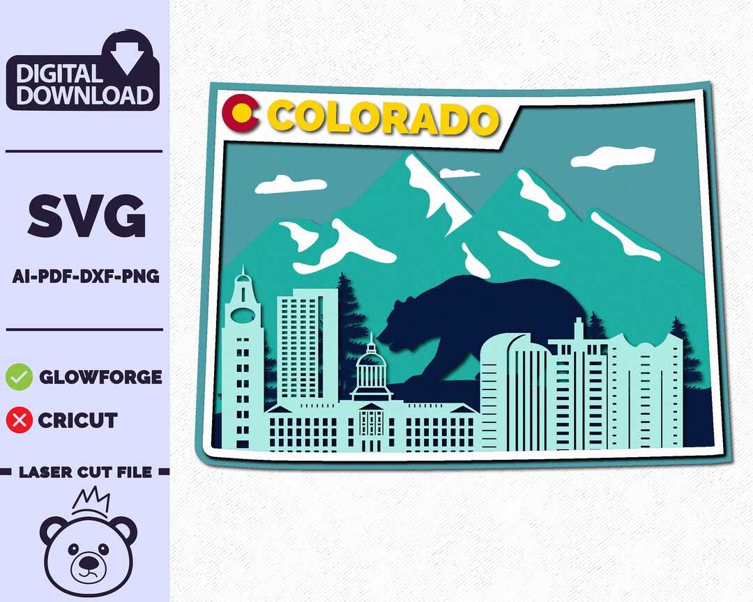 Colorado SVG, 3D Layered Tropical Colorado Sign, Laser Cut Files, Dxf ...