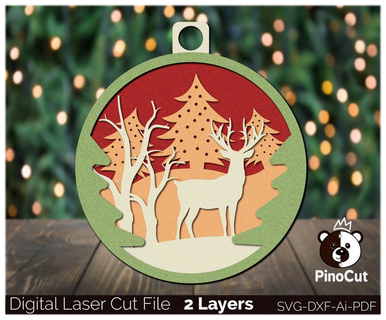 Christmas Ornaments Glowforge Cut File Personalized | Etsy