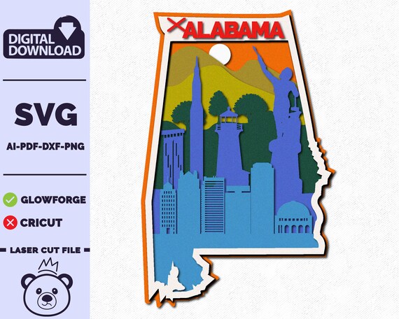 Alabama SVG 3D Layered Tropical Alabama Sign Laser Cut - Etsy