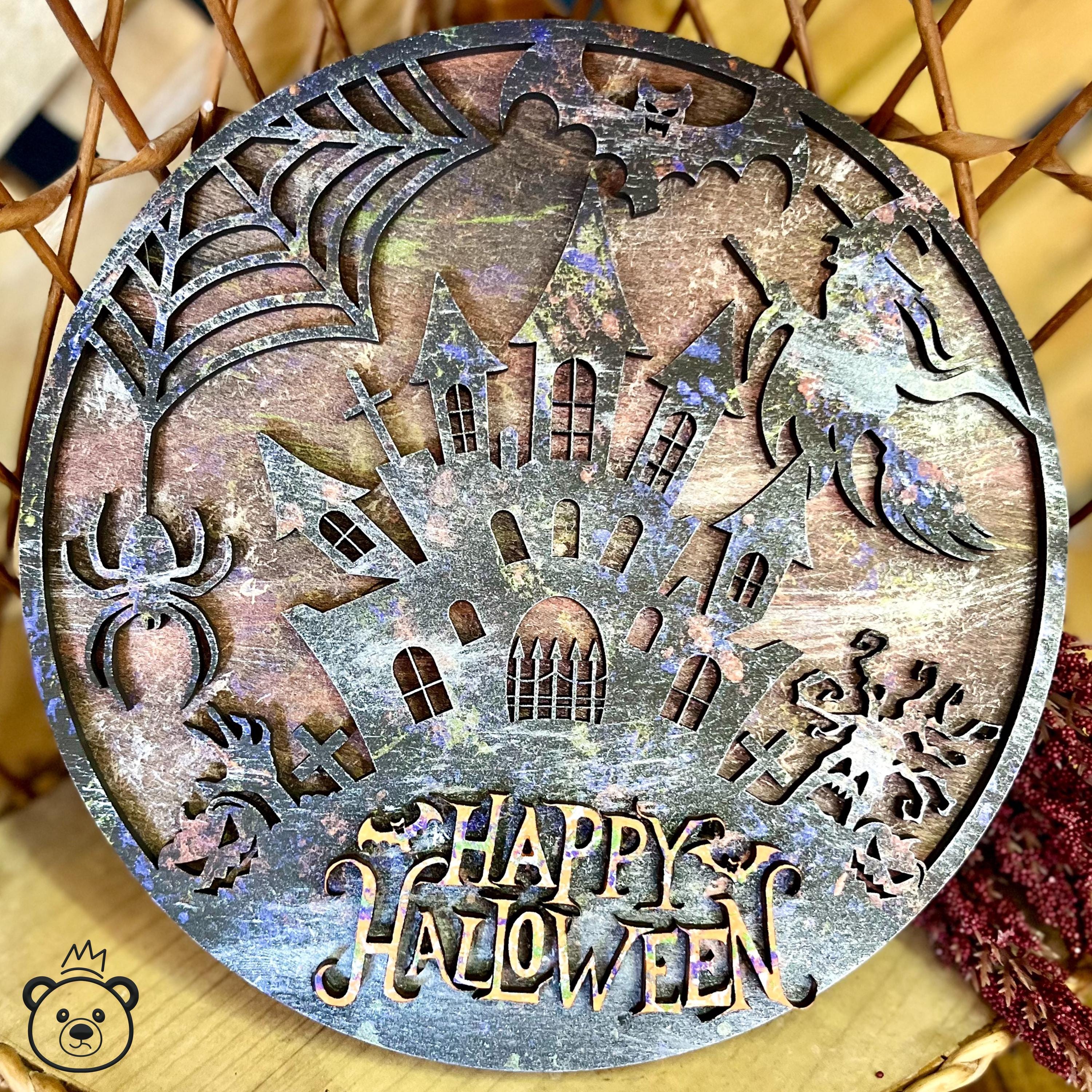 Happy Halloween Sign Svg for Laser Cutting - Halloween Sign SVG - Laser ...