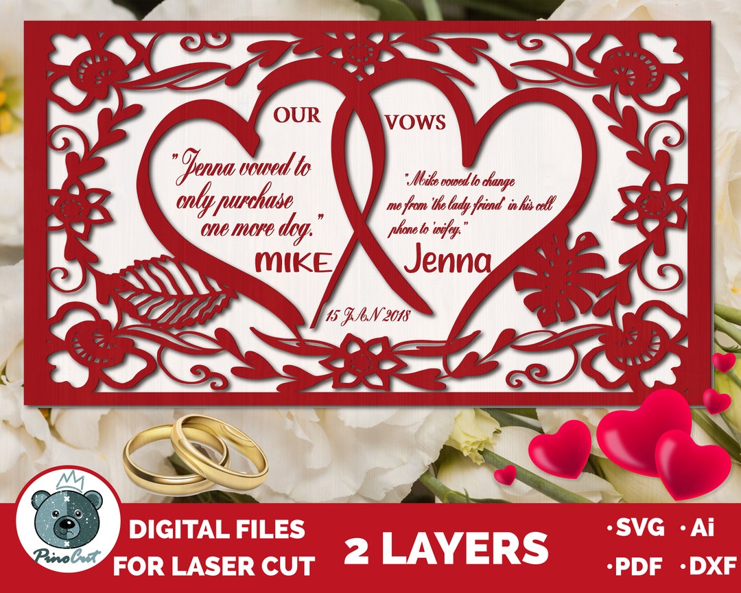 Vœux de mariage svg, Vœux de mariage svg Fichier découpé au laser ...
