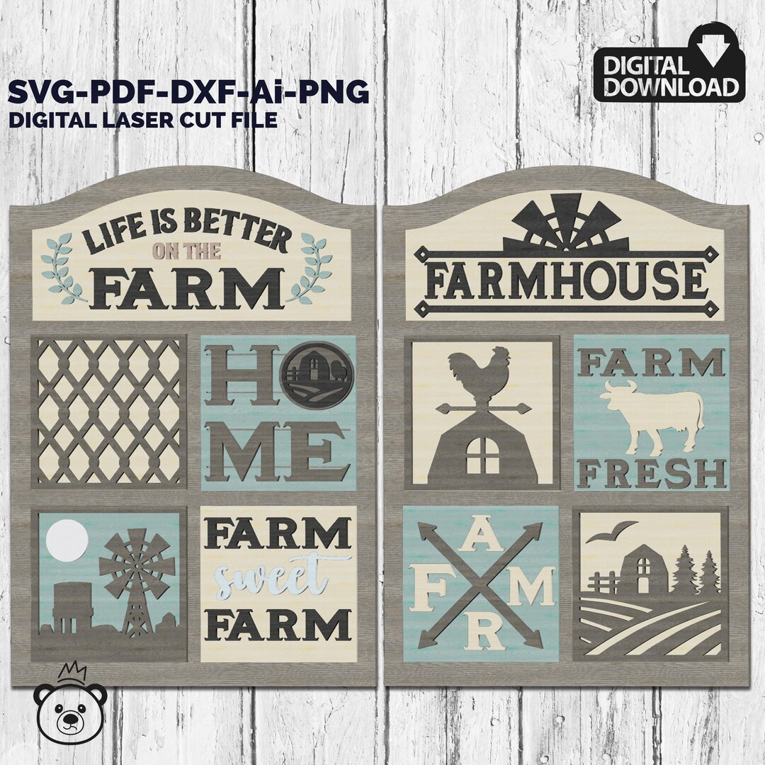 Interchangeable Farmhouse Welcome Sign SVG | Laser Cut File | Rustic ...