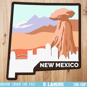 New Mexico SVG 3D Layered Tropical New Mexico Sign Laser Cut | Etsy