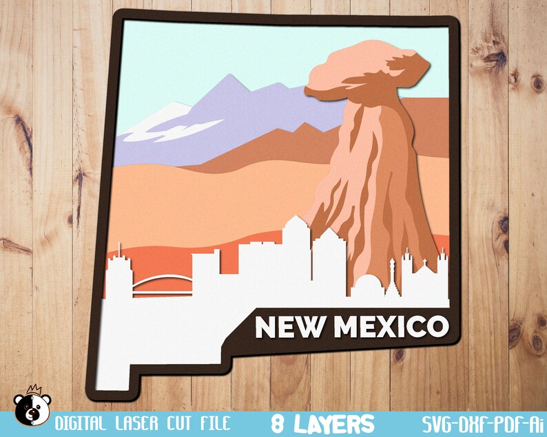New Mexico SVG 3D Layered Tropical New Mexico Sign Laser Cut | Etsy