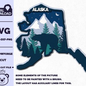 Alaska SVG, 3D Layered Tropical Alaska Sign, Laser Cut Files, Dxf-ai ...