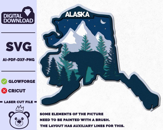 Alaska SVG 3D Layered Tropical Alaska Sign Laser Cut Files - Etsy