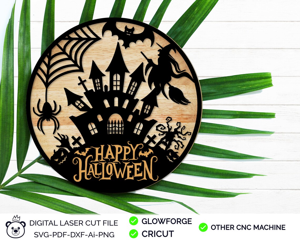 Happy Halloween Sign Svg for Laser Cutting Halloween Sign - Etsy