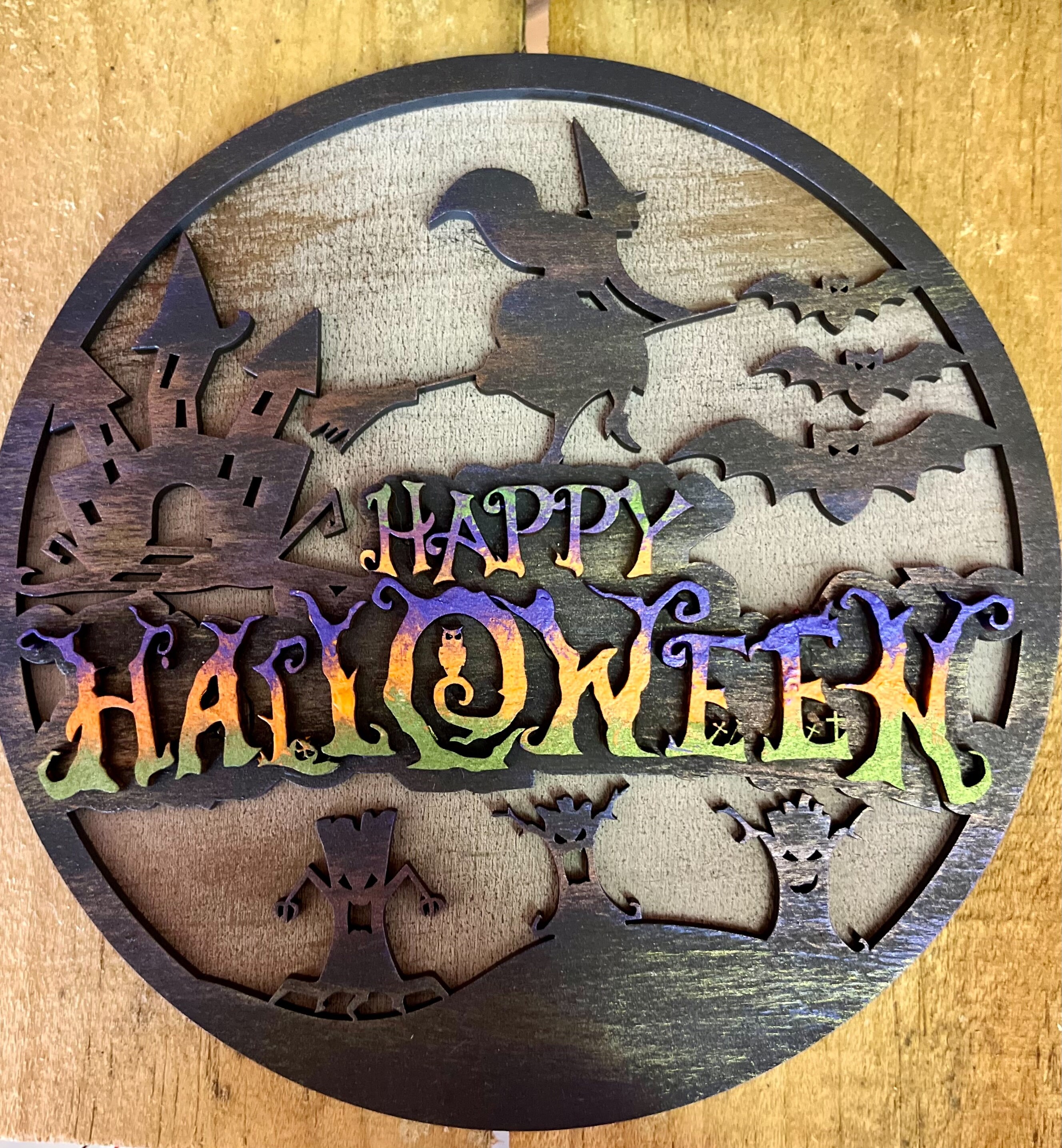 Happy Halloween Sign Svg for Laser Cutting - Halloween Sign SVG - Laser ...
