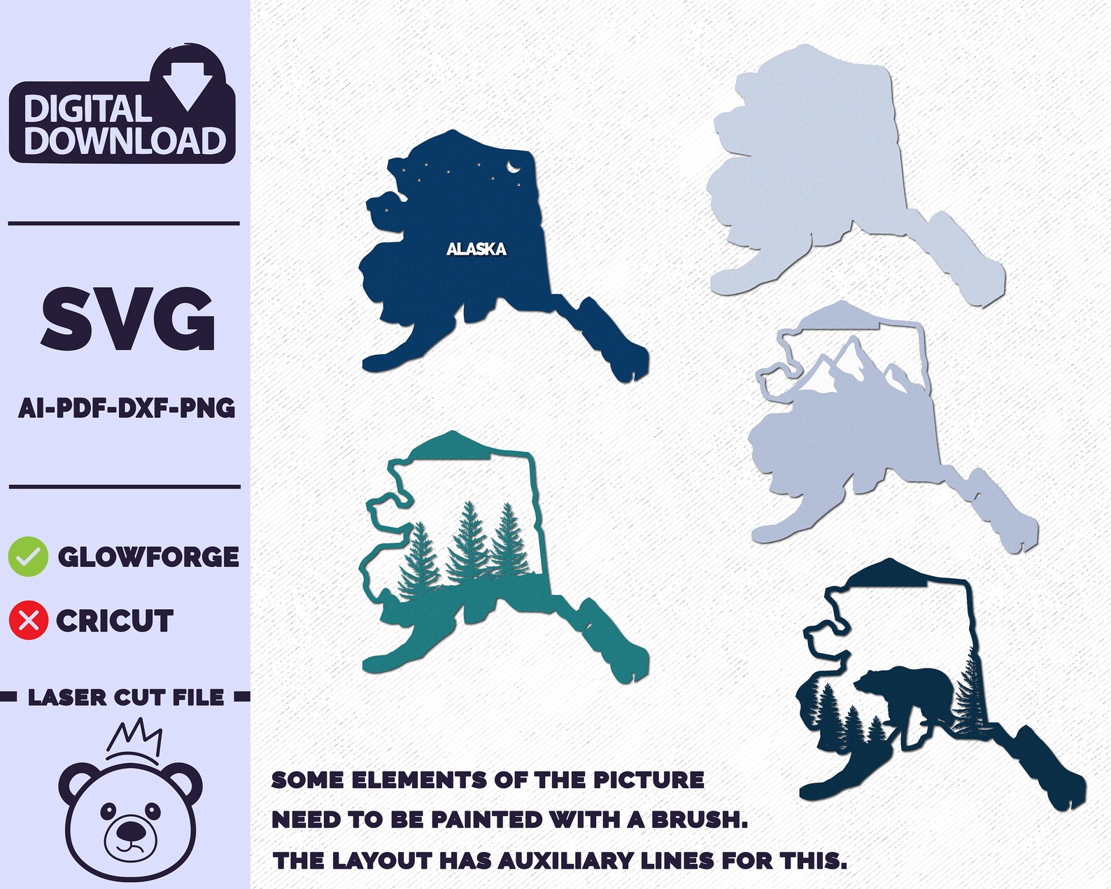 Alaska SVG 3D Layered Tropical Alaska Sign Laser Cut Files - Etsy
