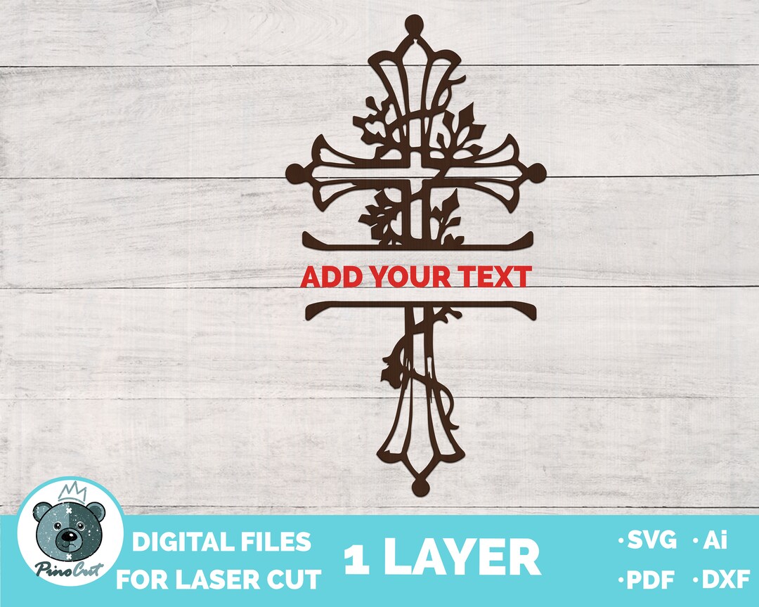 Laser Svg-split Letter Cross Monogram-glowforge-svg-digital Laser Cut ...