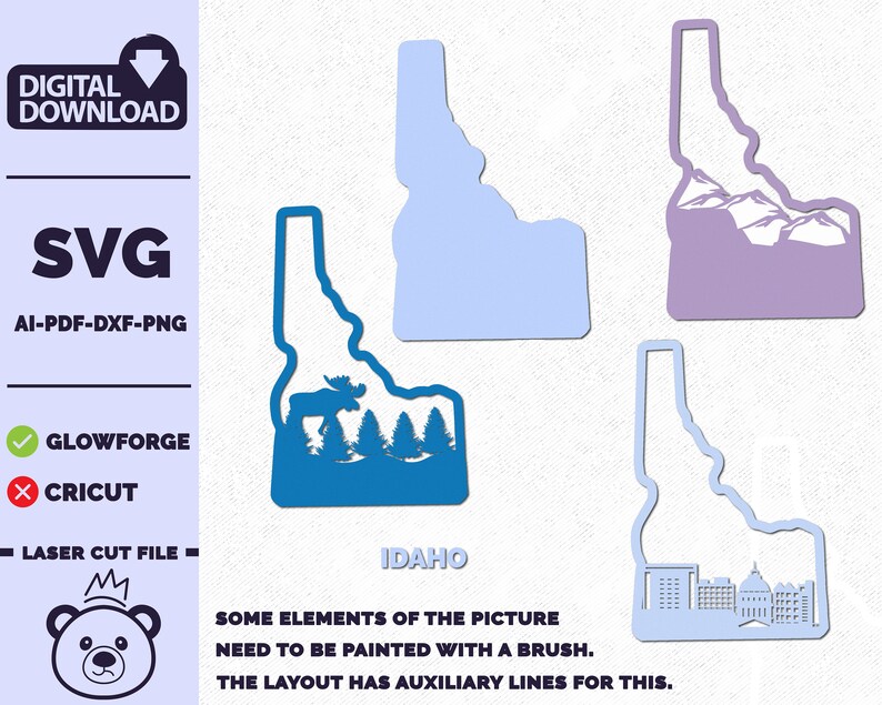 Idaho SVG, 3D Layered Tropical Idaho Sign, Laser Cut Files, Dxf-ai-pdf ...