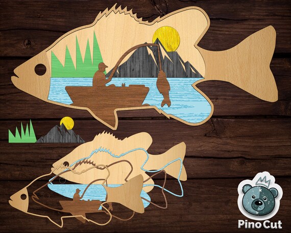 Fish svg Fish dxf Laser cut files 3d fish Glowforge Fish | Etsy