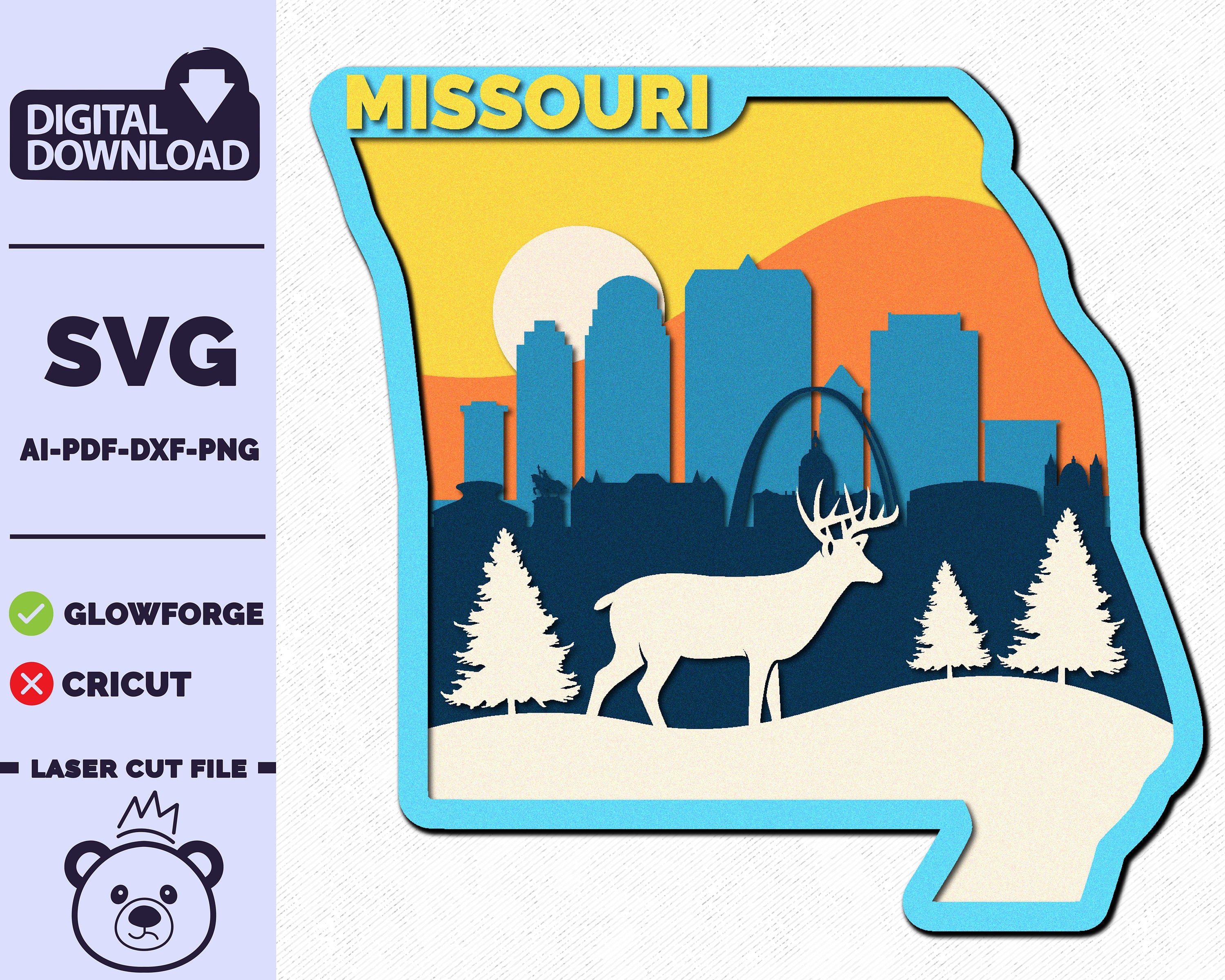 Missouri SVG 3D Layered Tropical Missouri Sign Laser Cut - Etsy