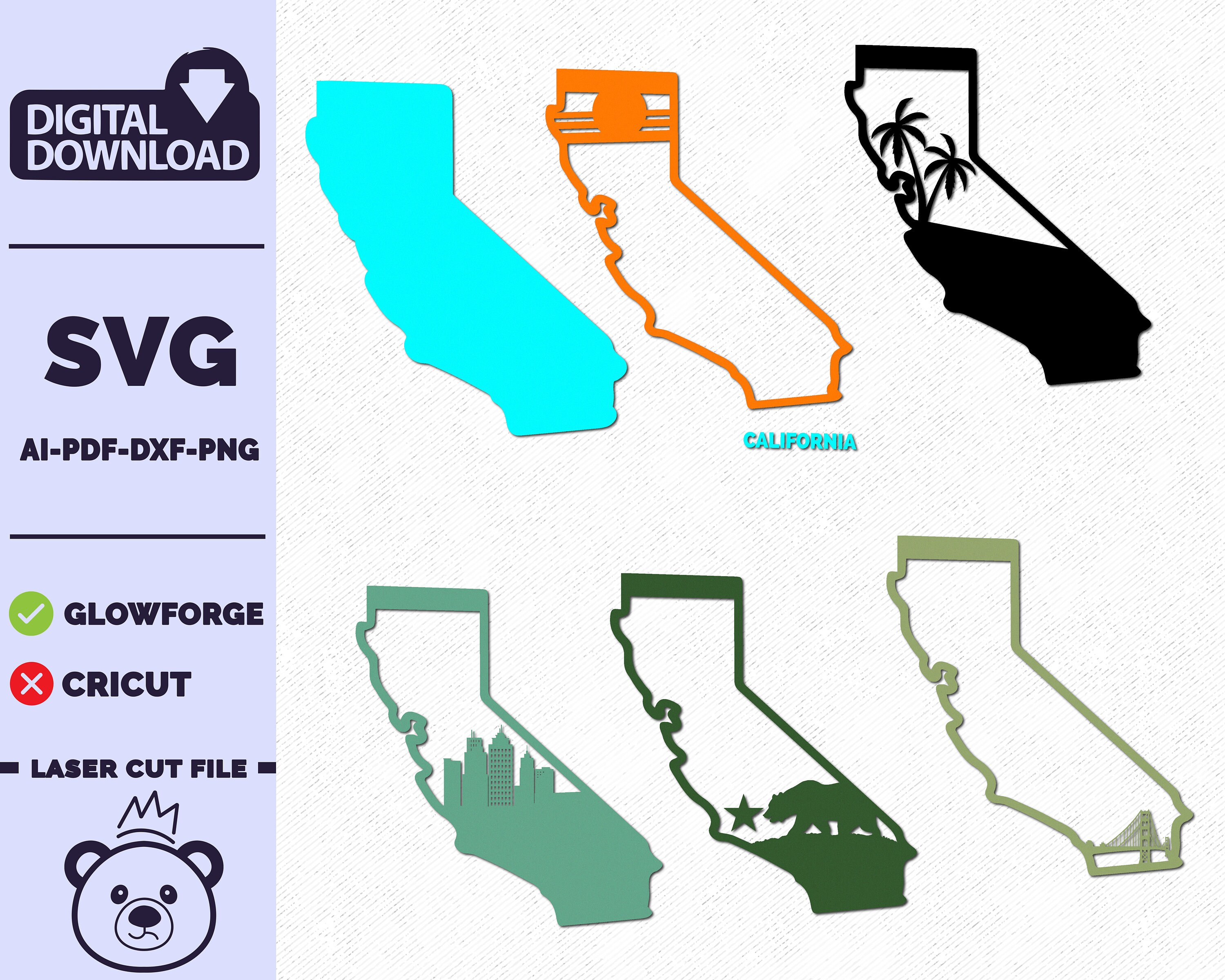 California SVG 3D Layered Tropical California Sign Laser Cut - Etsy