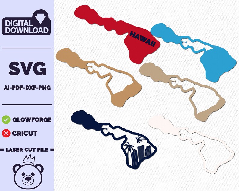 Hawaii SVG 3D Layered Tropical Hawaii Sign Laser Cut Files - Etsy