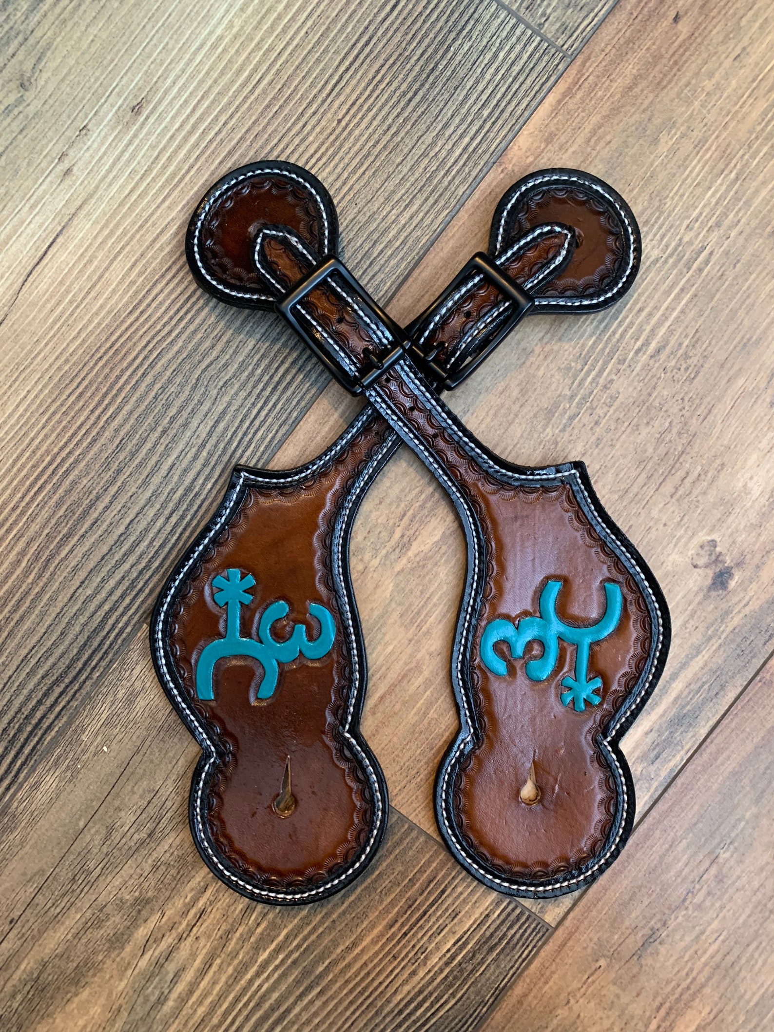 Hand Tooled Western Leather Spur Straps / Adult Size Spur | Etsy