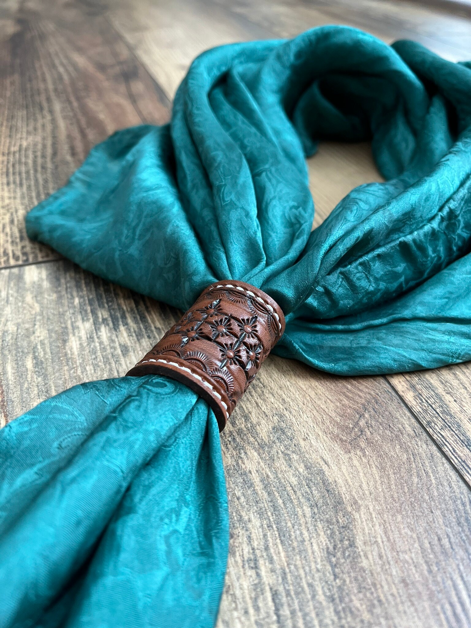 Leather Bandana Slide / Western Bandana Ring / Scarf Slide / Bandana ...