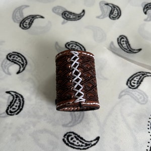 Leather Bandana Slide With Scarf / Western Style Silk Scarf With Custom ...