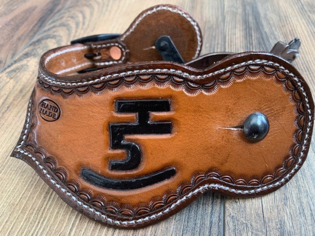 Hand Tooled Western Leather Spur Straps / Adult Size Spur Straps Tack ...