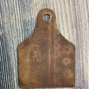 Leather Ear Tag Key Chain / Leather Ear Tag / Leather Gift Tag / Custom ...