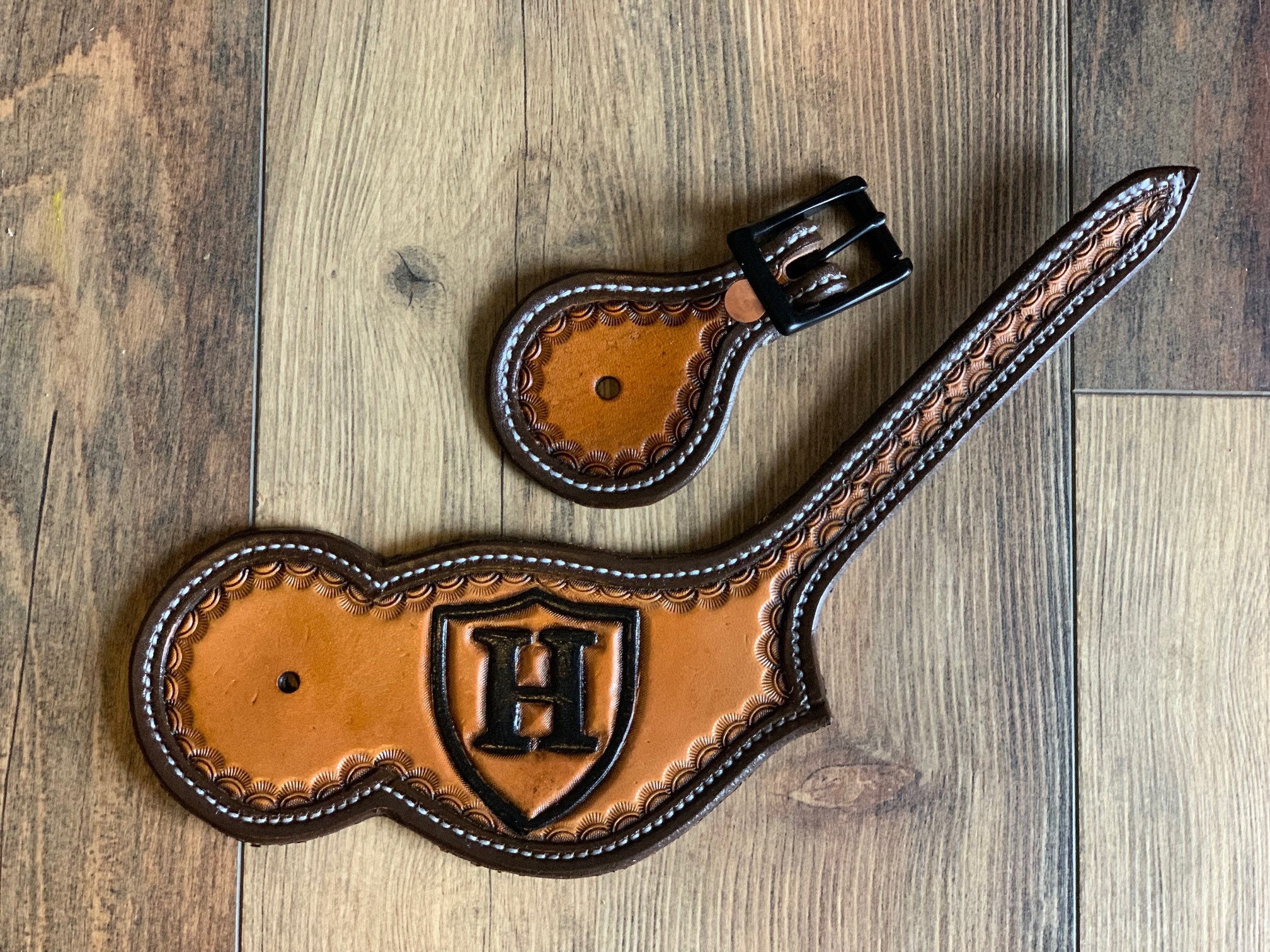 Hand Tooled Western Leather Spur Straps / Adult Size Spur Straps Tack ...