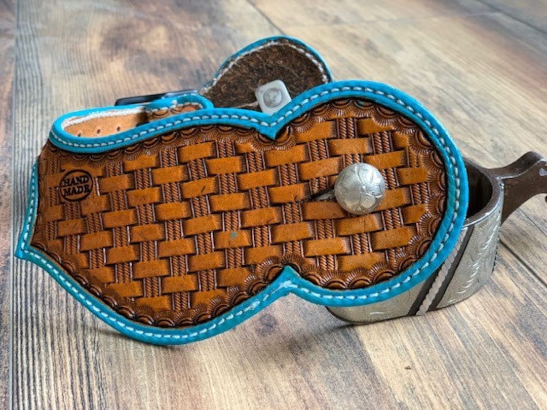 Hand Tooled Western Leather Spur Straps / Adult Size Spur Straps Tack ...
