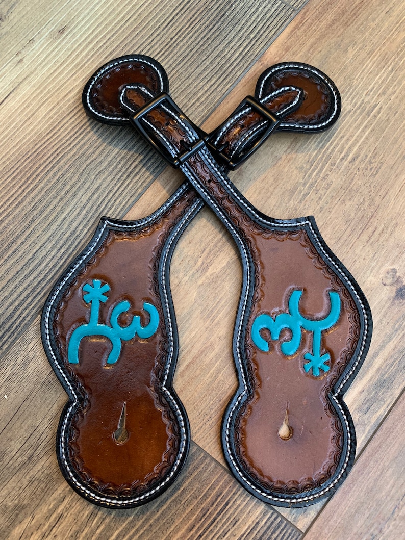 Hand Tooled Western Leather Spur Straps / Adult Size Spur | Etsy
