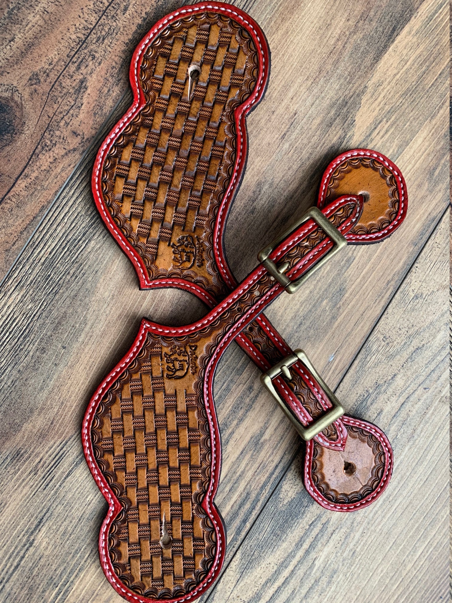Hand Tooled Western Leather Spur Straps / Adult Size Spur - Etsy