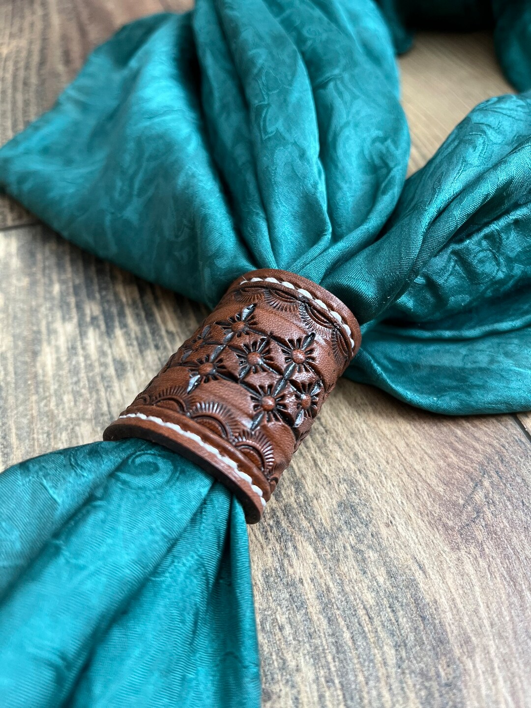 Leather Bandana Slide / Western Bandana Ring / Scarf Slide / Bandana ...