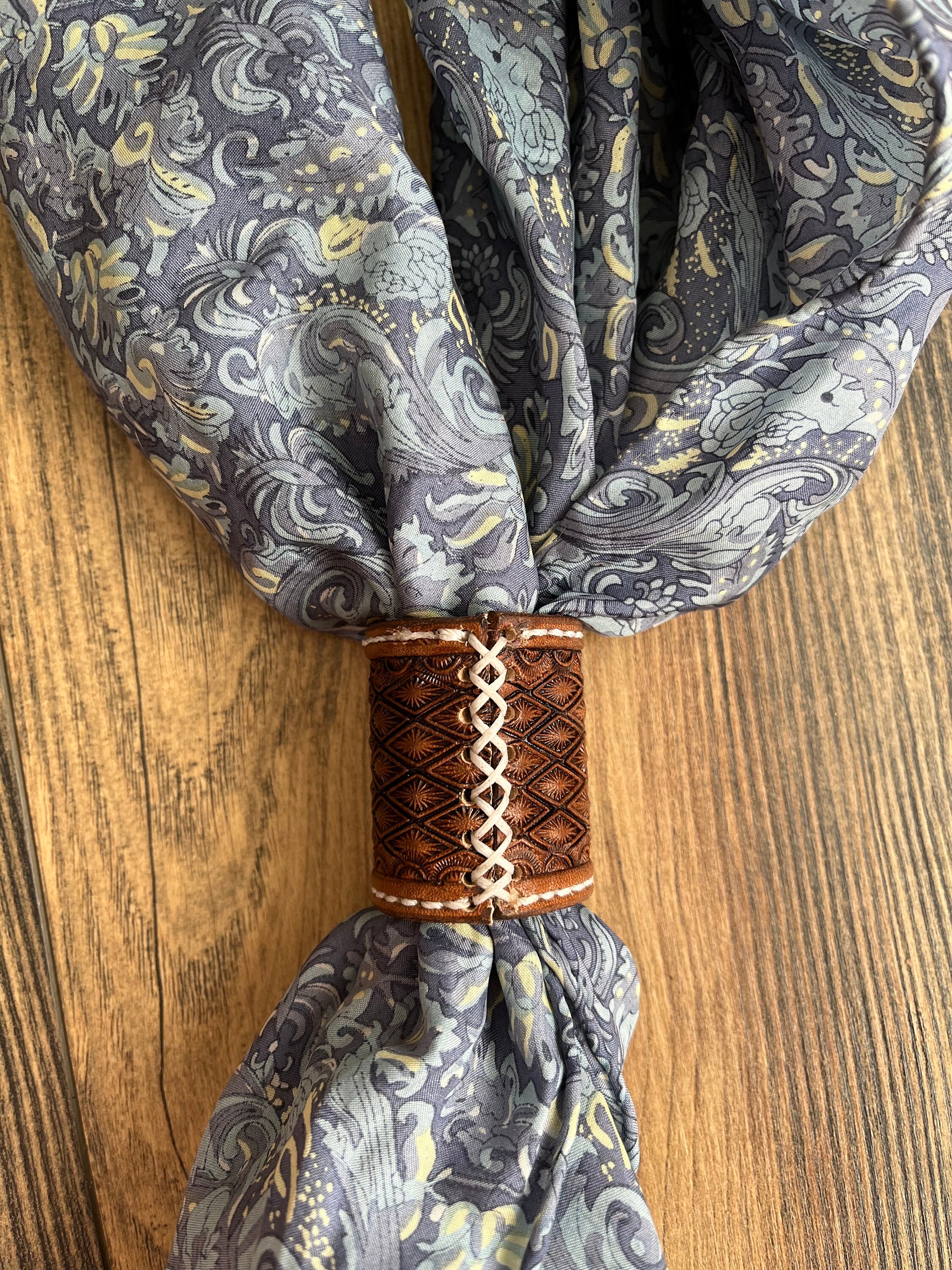 Leather Bandana Slide / Western Bandana Ring / Scarf Slide / Bandana ...