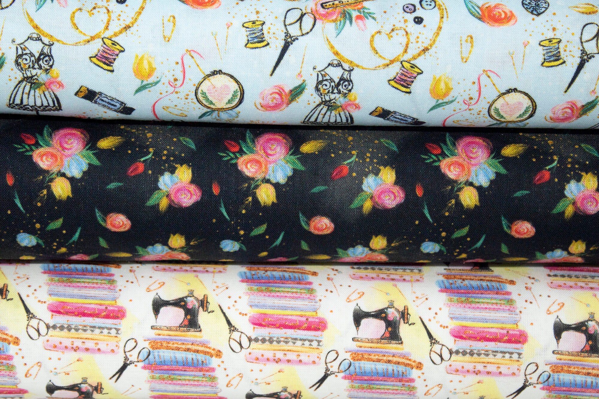 Sewing Theme Cotton Fabric Printed 100% Cotton Sewing | Etsy