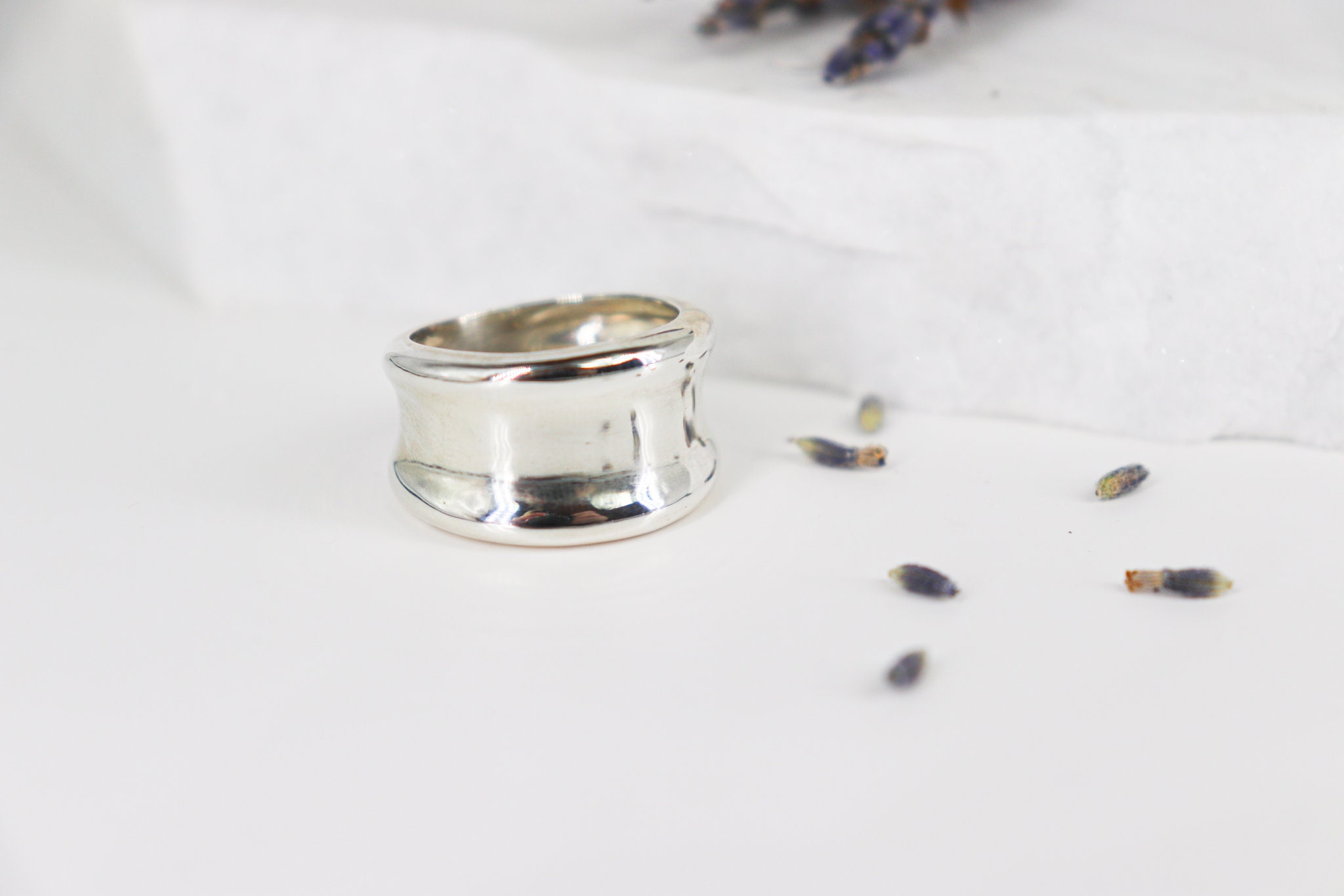 Chunky Silver Ring Wide Sterling Silver Ring Silver Band | Etsy