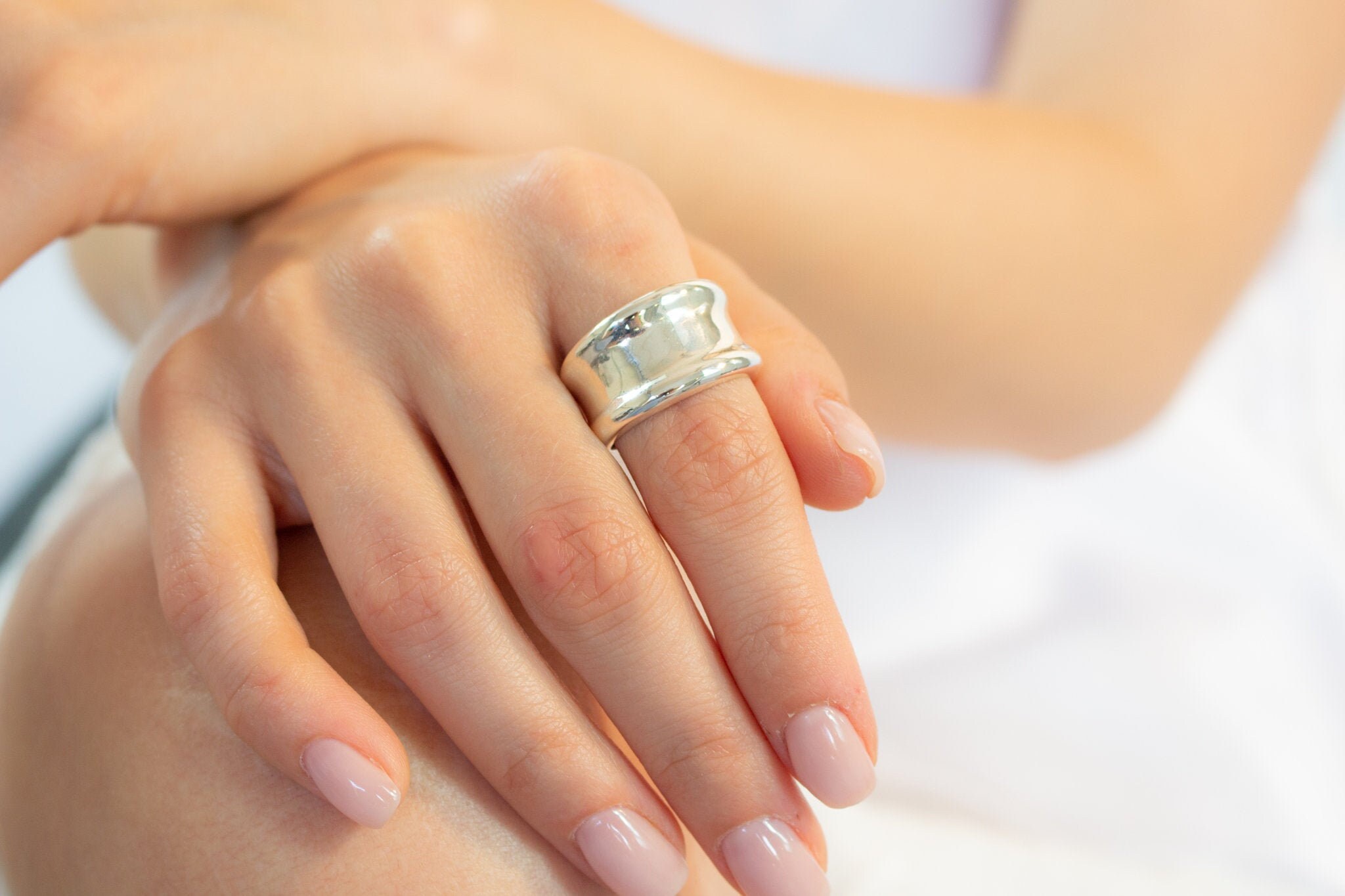 Chunky Silver Ring Wide Sterling Silver Ring Silver Band | Etsy