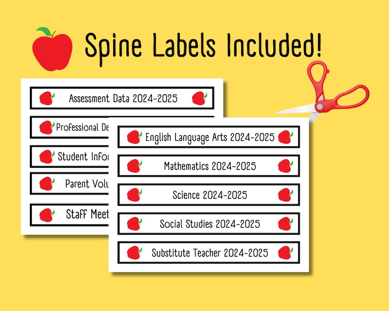 Binder Covers for Elementary Teachers, Covers and Spine Labels for ...