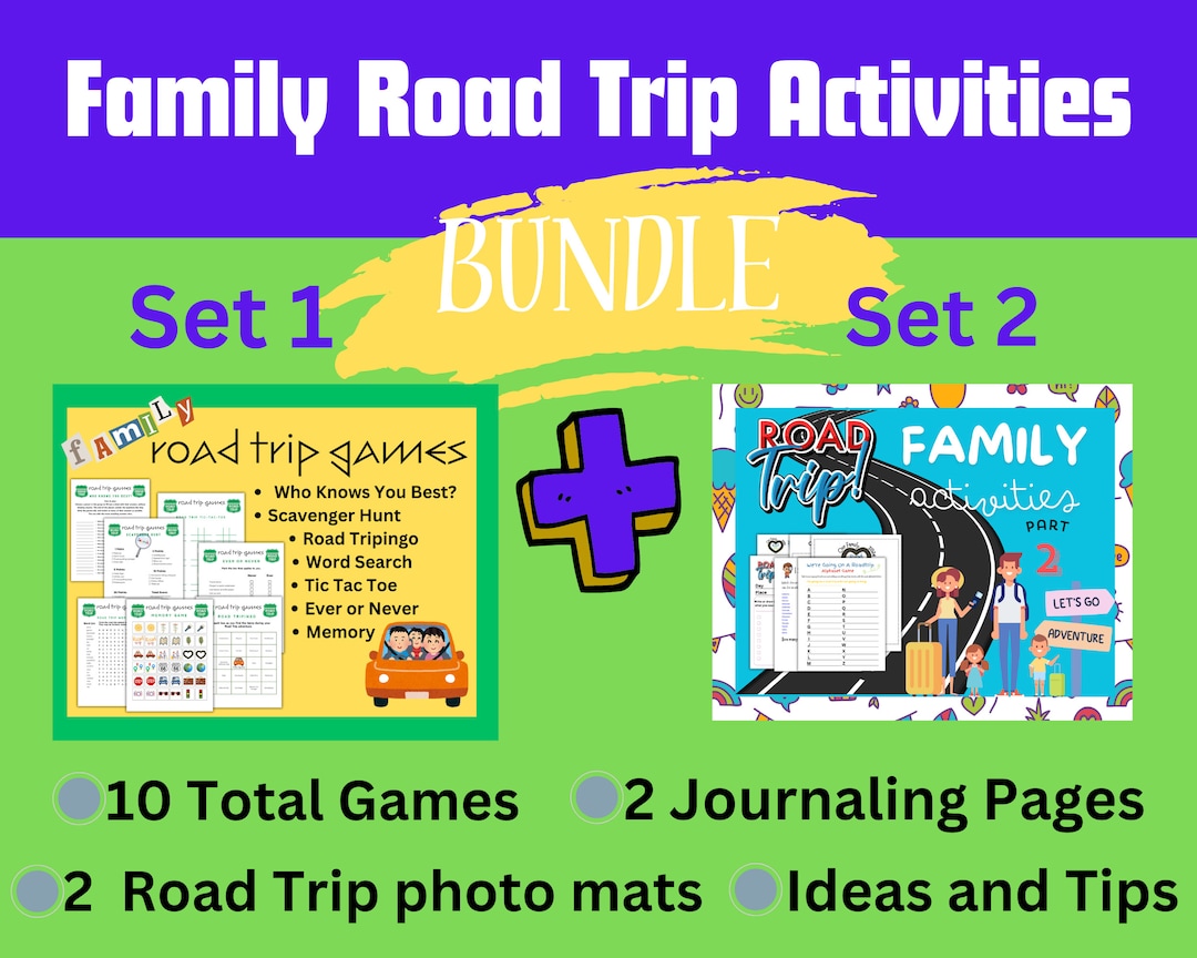 Road Trip Activities Bundle, Family Activities for Traveling, Road Trip ...