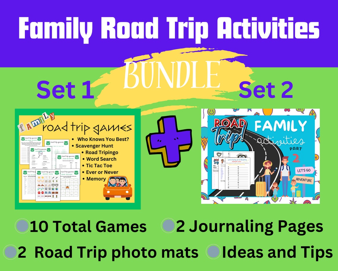 Road Trip Activities Bundle, Family Activities for Traveling, Road Trip ...