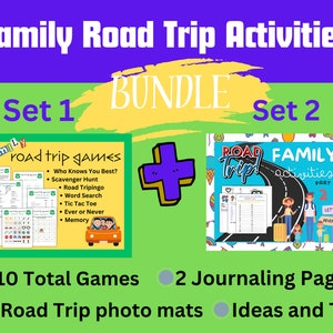 Road Trip Activities Bundle, Family Activities for Traveling, Road Trip ...