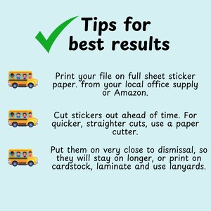 School Bus # Stickers for Kids, School Bus # Labels - Etsy