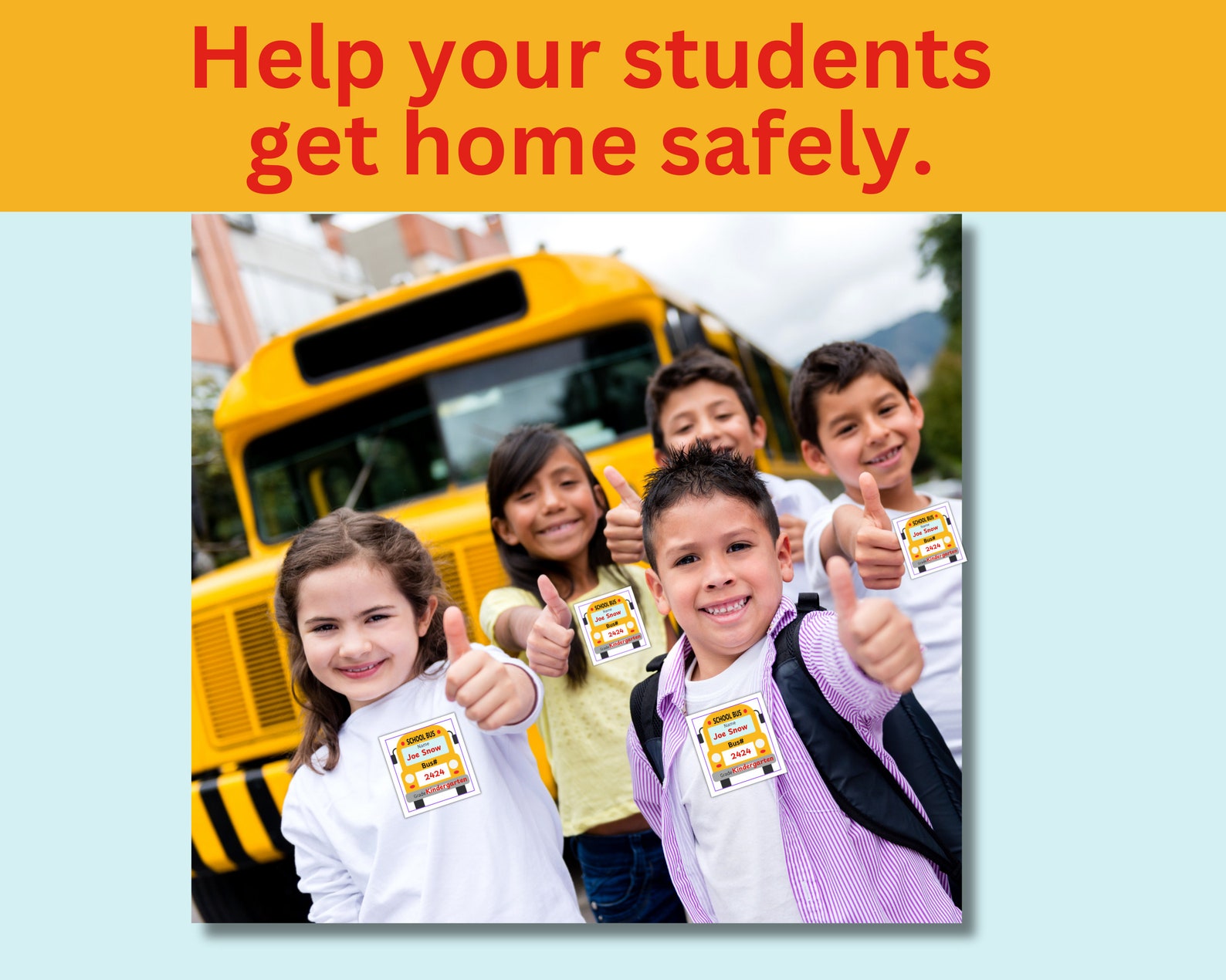 School Bus # Stickers for Kids, School Bus # Labels - Etsy